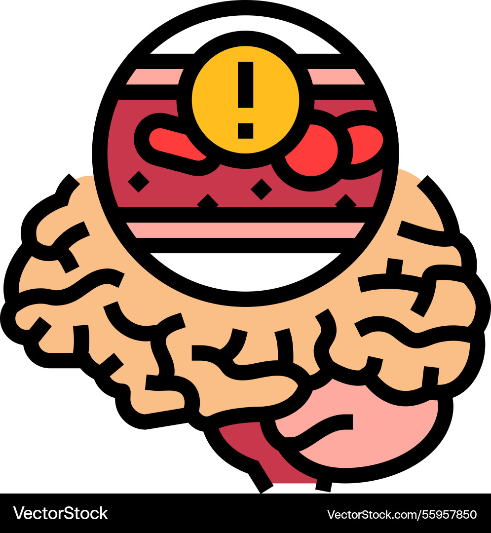 Stroke caused cardiovascular issues color icon Vector Image