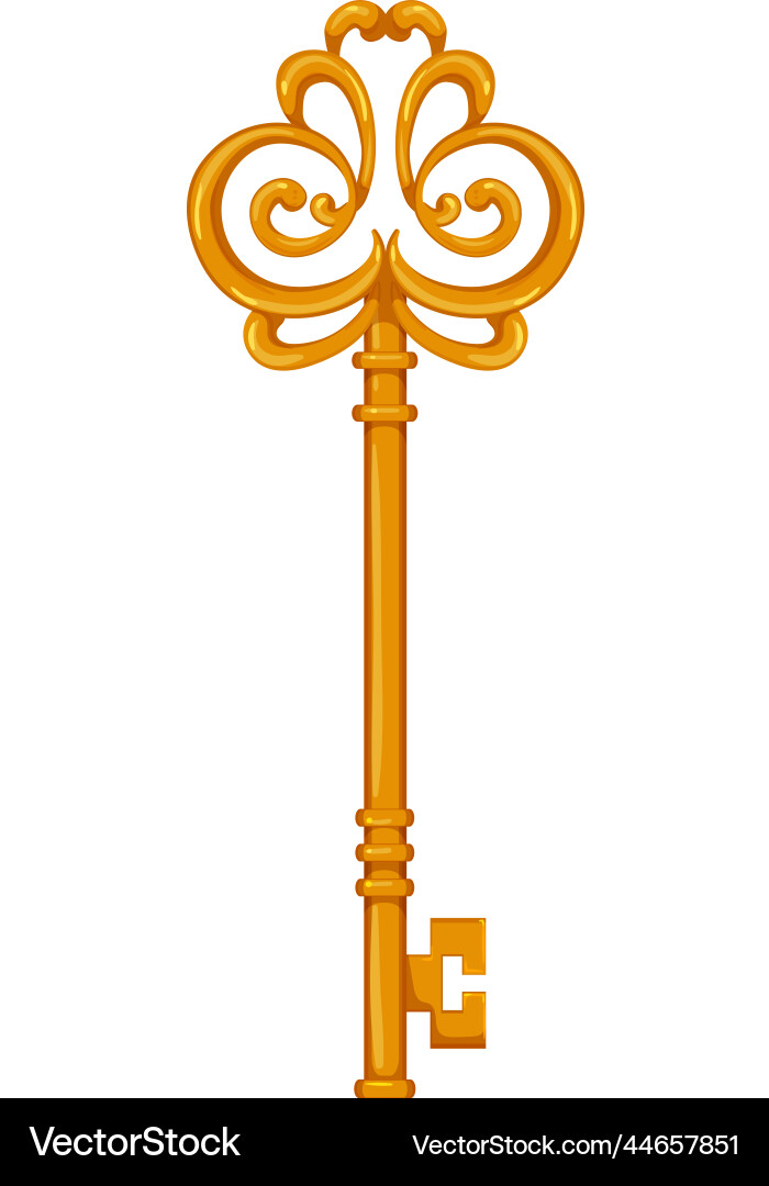 Antique key vintage cartoon Royalty Free Vector Image