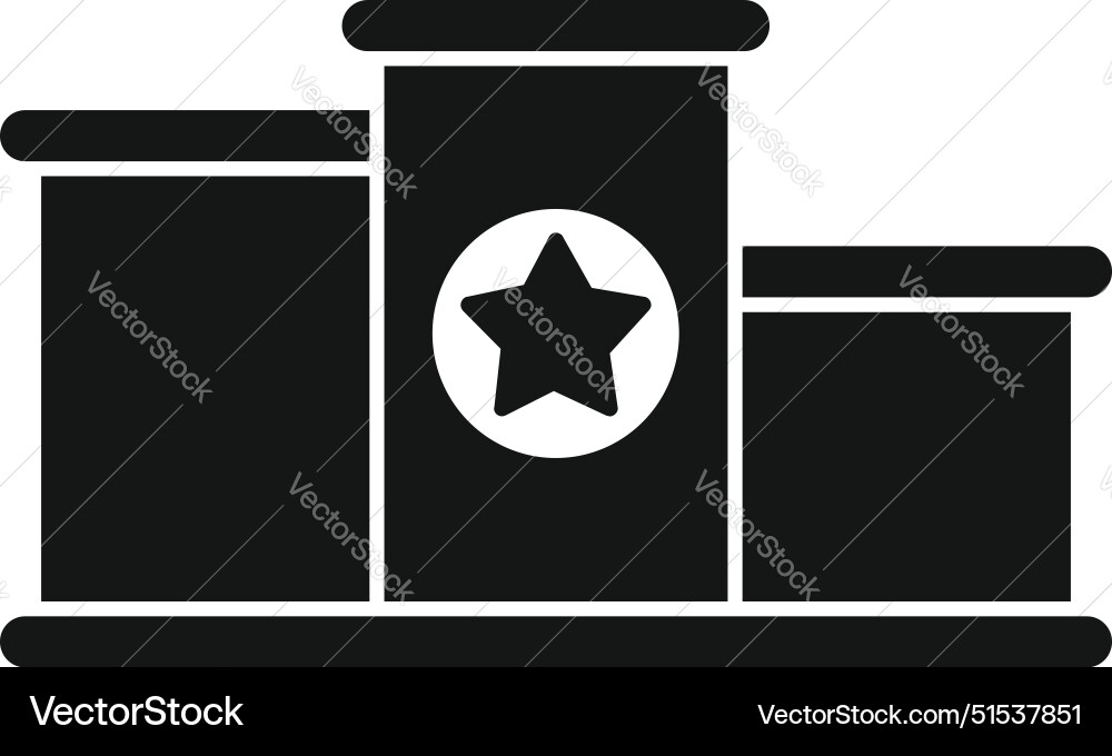 Black and white star podium icon Royalty Free Vector Image