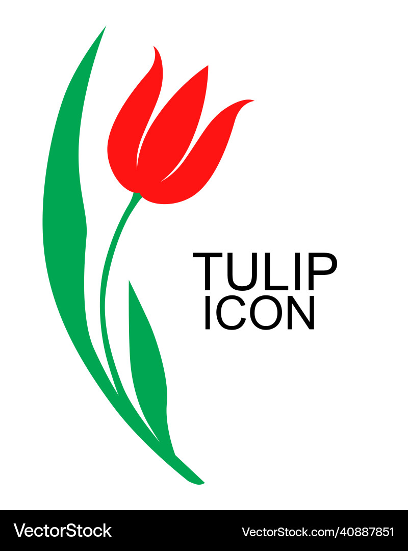 Decorative tulip icon Royalty Free Vector Image