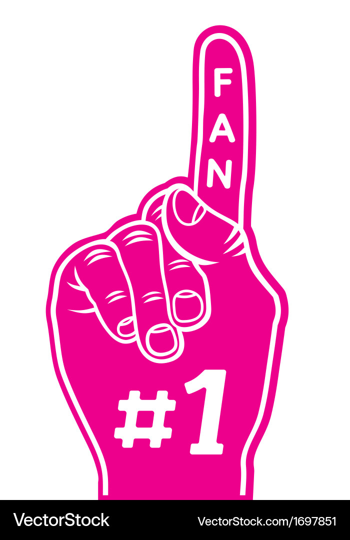 Foam finger - fan Royalty Free Vector Image - VectorStock