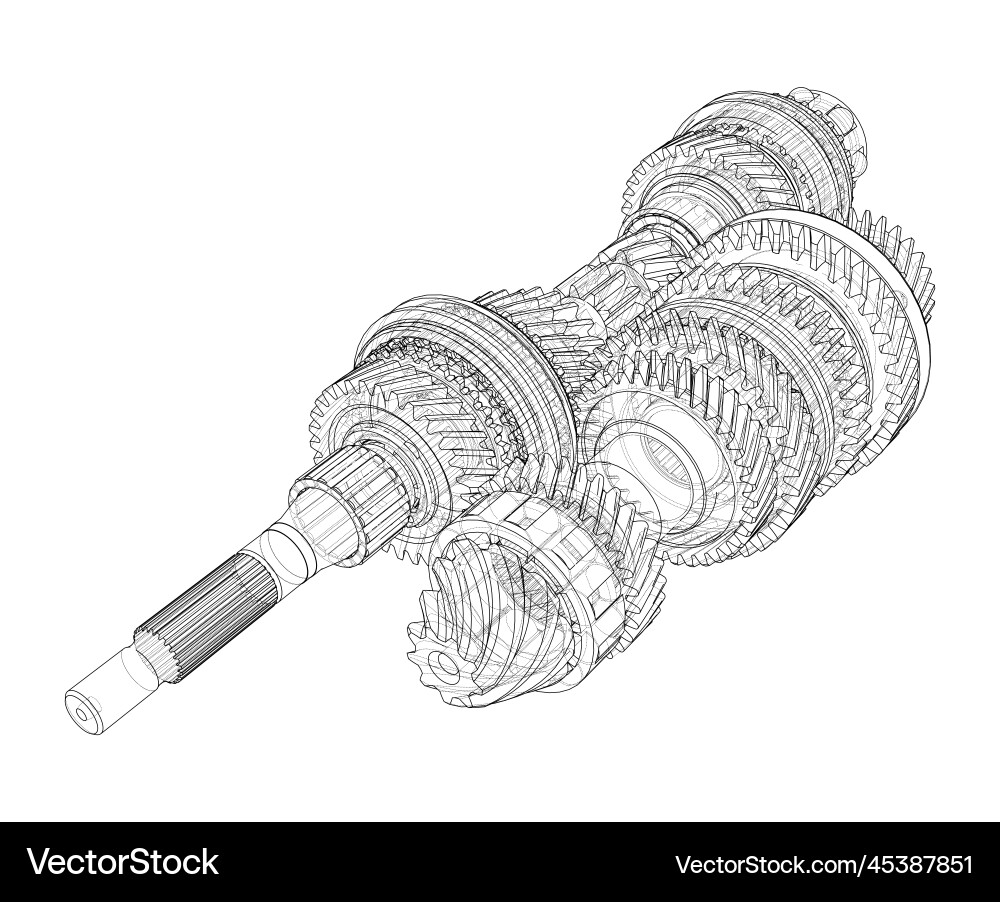 Gearbox sketch Royalty Free Vector Image - VectorStock