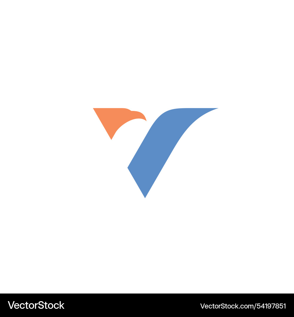 Letter v eagle logo initial design Royalty Free Vector Image
