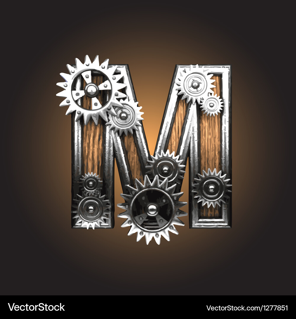 Letter M of Mechanic Alphabet Vector Images (over 120)