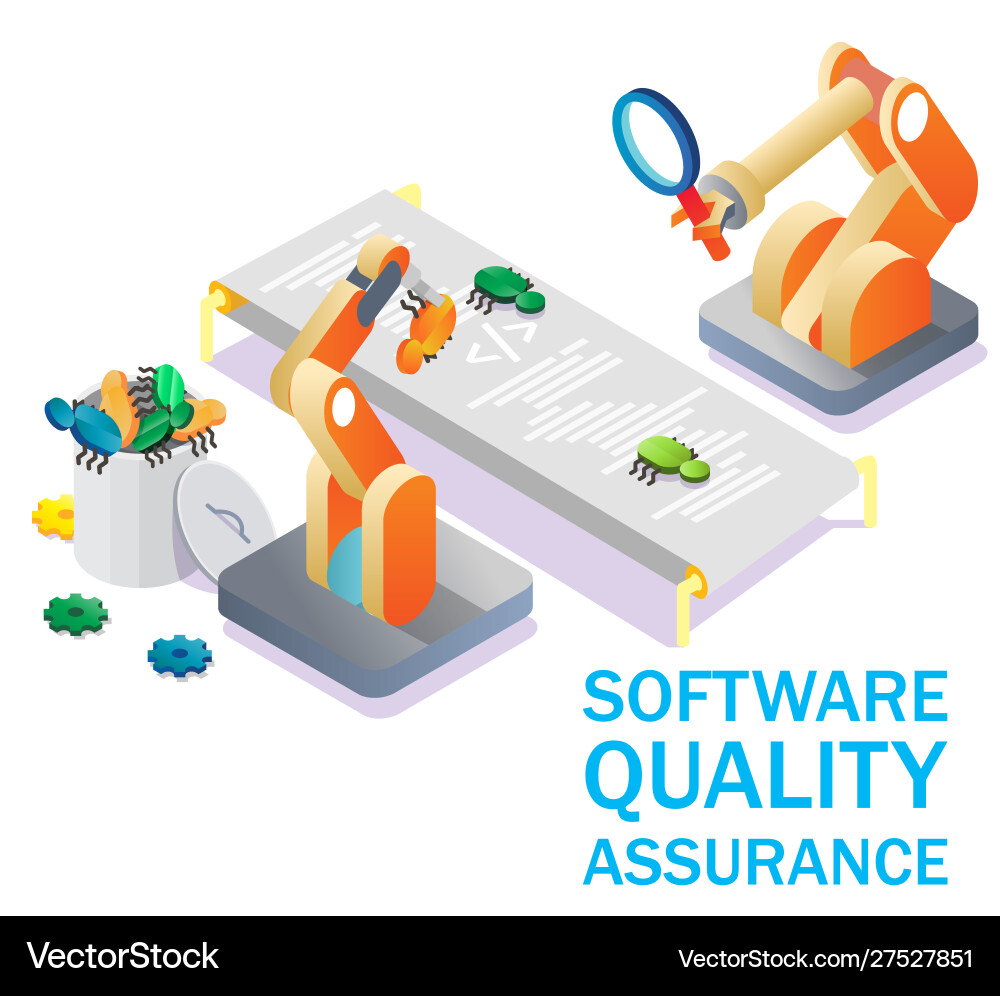 Software quality assurance concept Royalty Free Vector Image