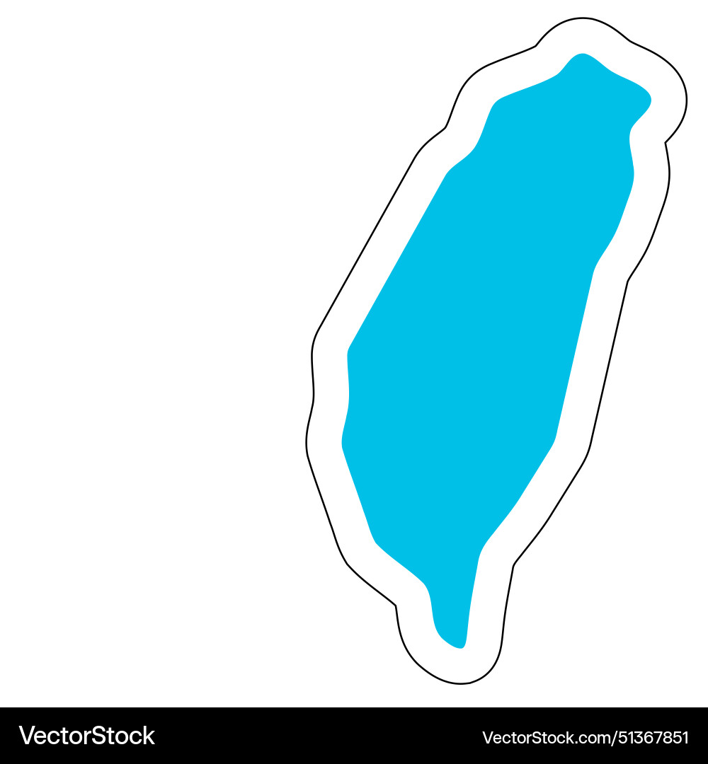Taiwan country map sticker Royalty Free Vector Image