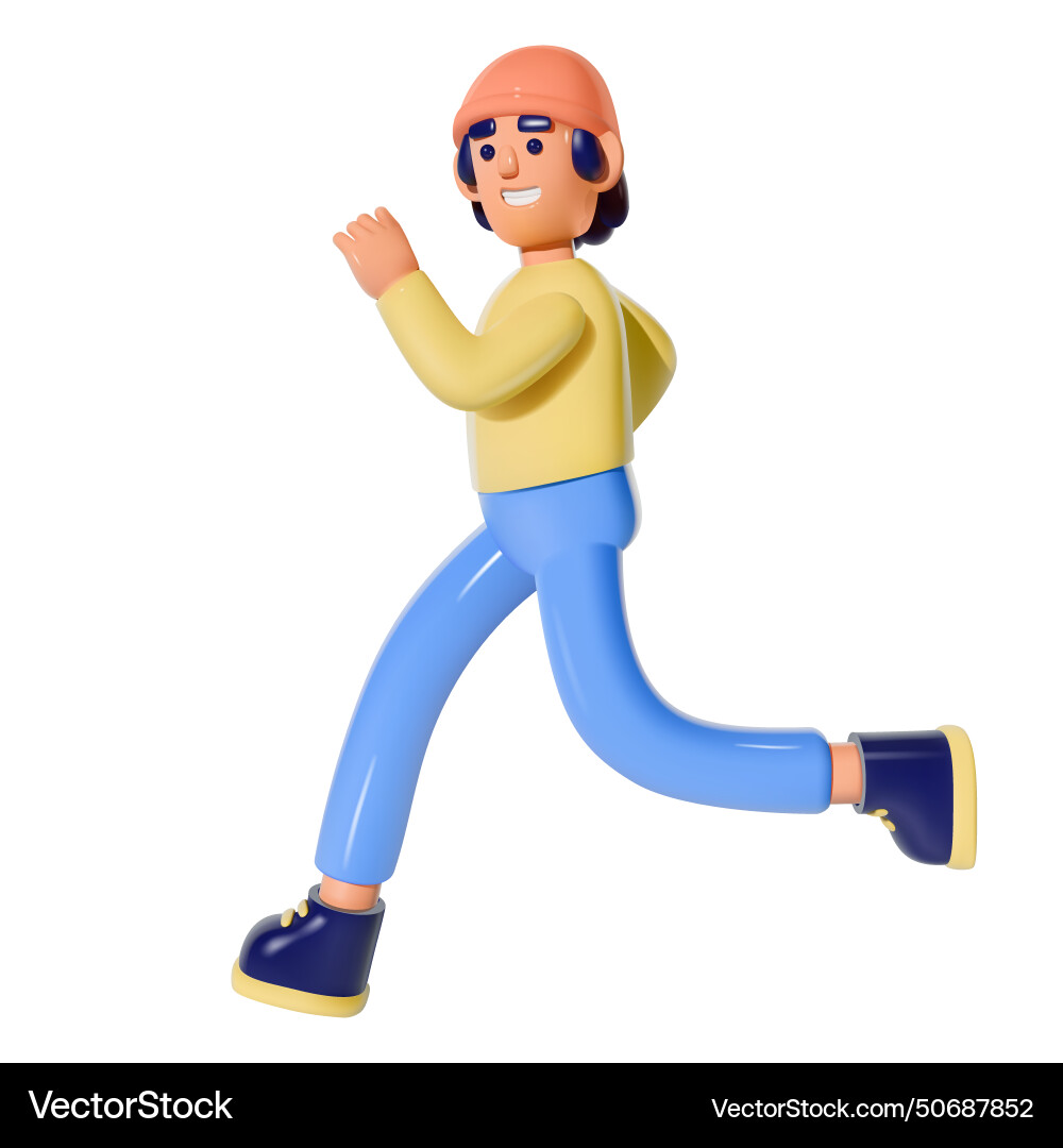 3d of running man Royalty Free Vector Image - VectorStock