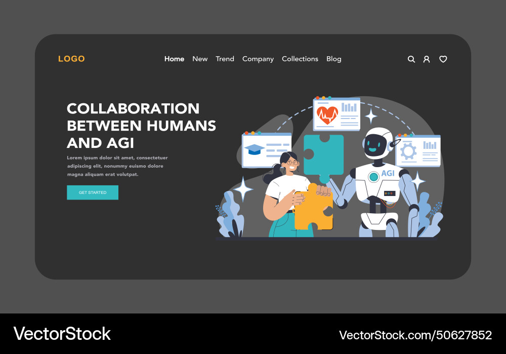 Agi concept flat Royalty Free Vector Image - VectorStock