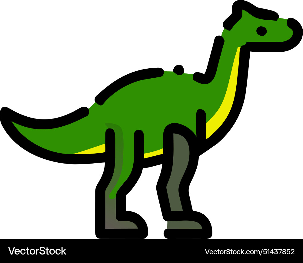 Allosaurus dinosaur green icon Royalty Free Vector Image