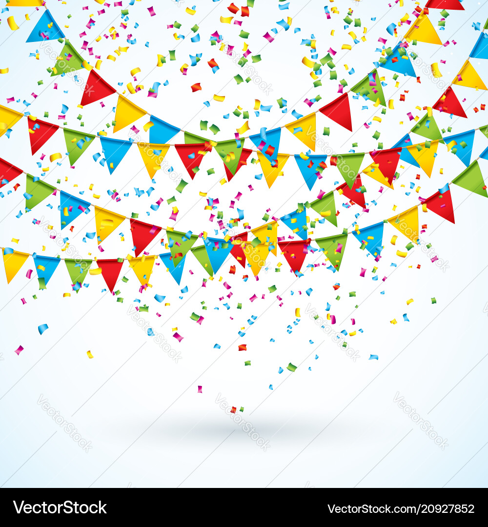 Celebrate with party flags Royalty Free Vector Image