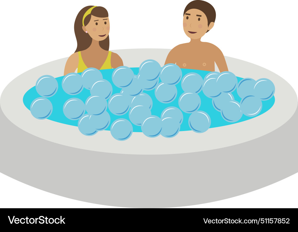 Couple taking jacuzzi bath at spa salon Royalty Free Vector