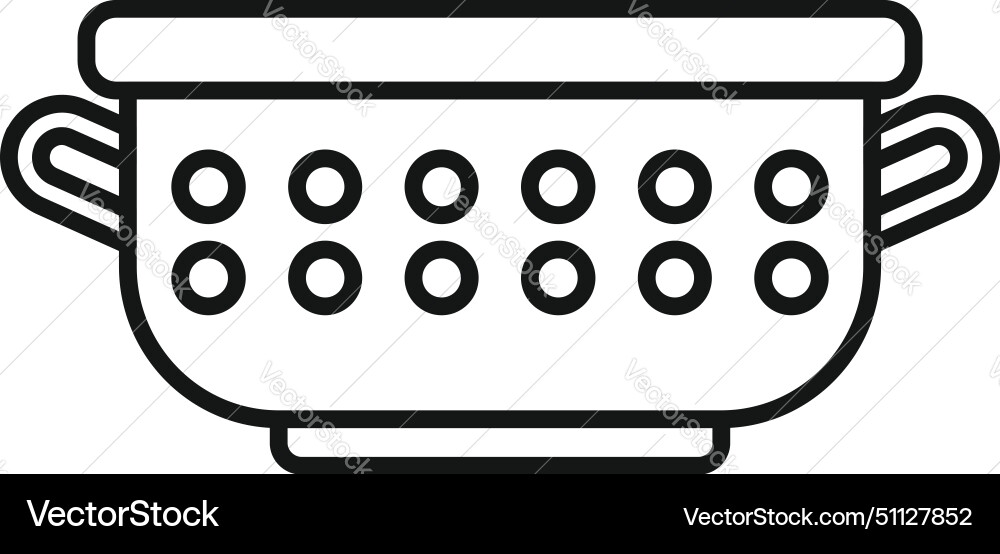 Drain object icon outline cooking colander Vector Image