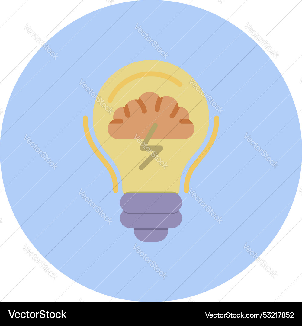 Idea flat circle icon Royalty Free Vector Image