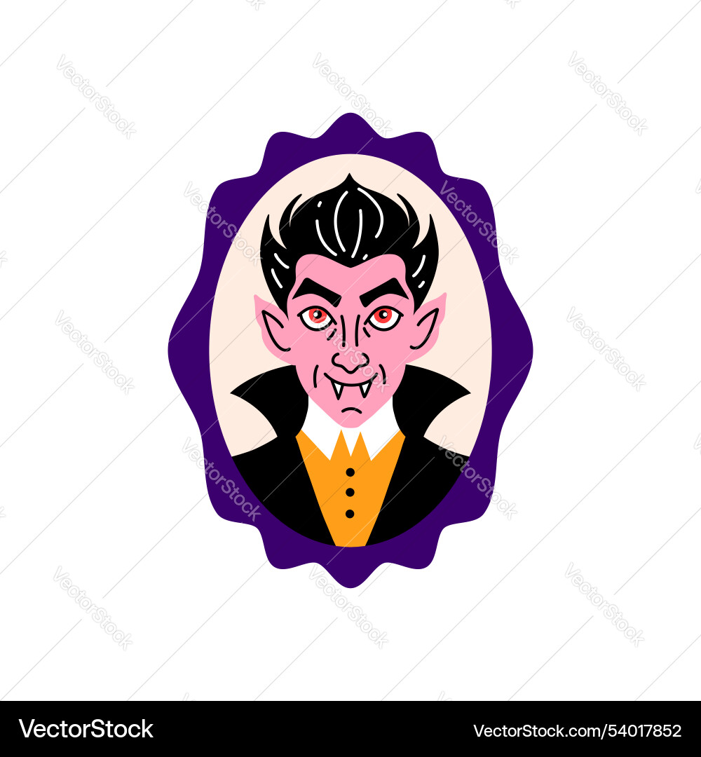 Portrait of happy vampire Royalty Free Vector Image