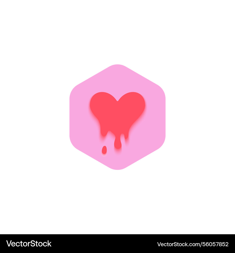 Red hurt heart with dripping blood gradient Vector Image