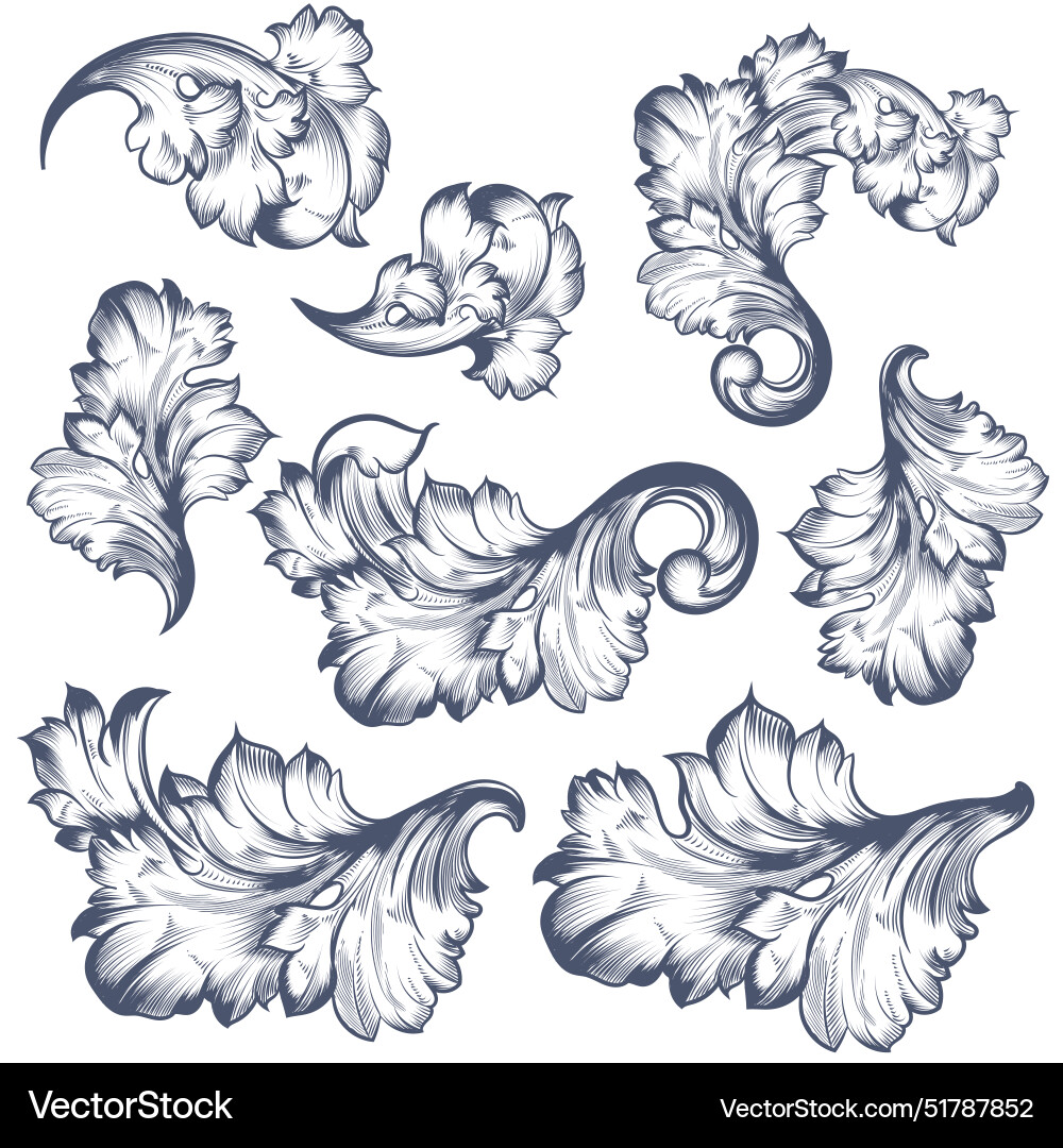 Set of hand drawn ornaments for design Royalty Free Vector
