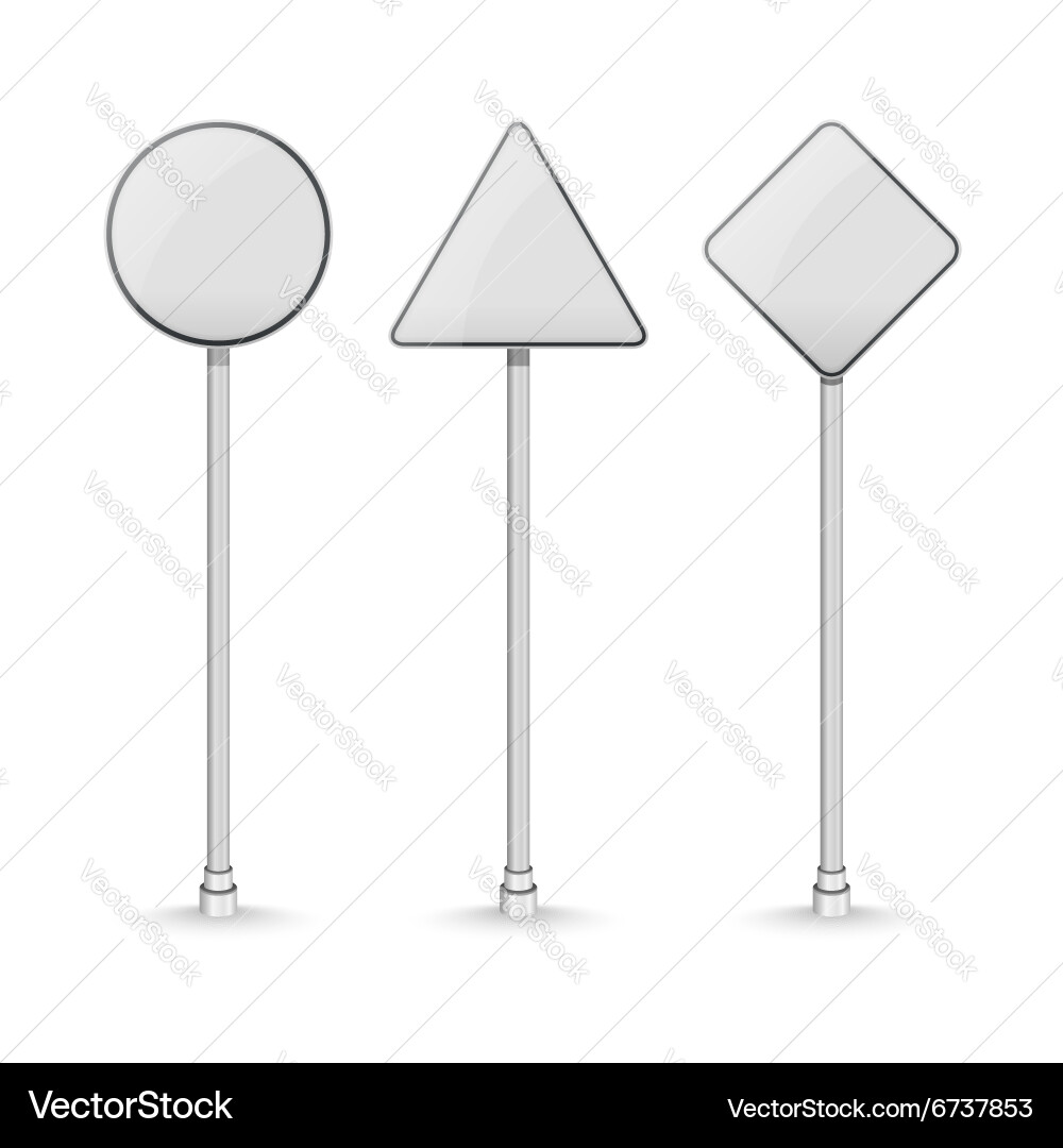 Blank White Road Sign