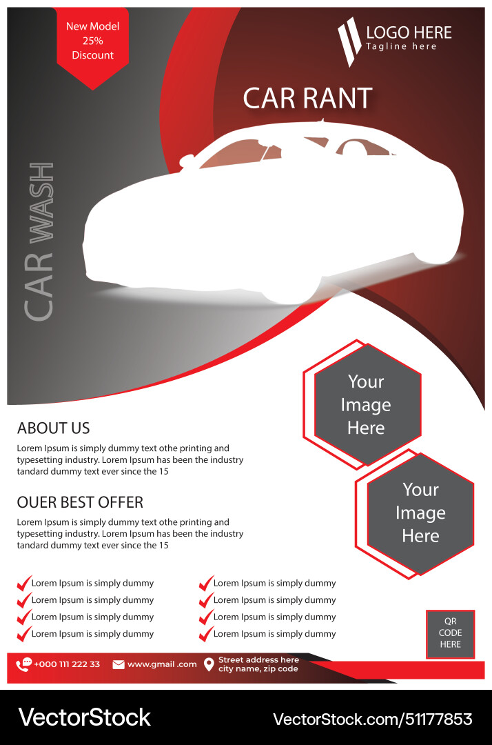 Car company business flyer design Royalty Free Vector Image