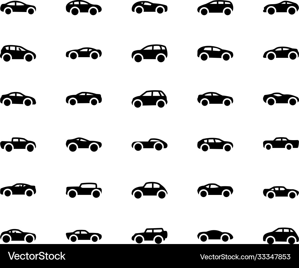 Car solid icons Royalty Free Vector Image - VectorStock