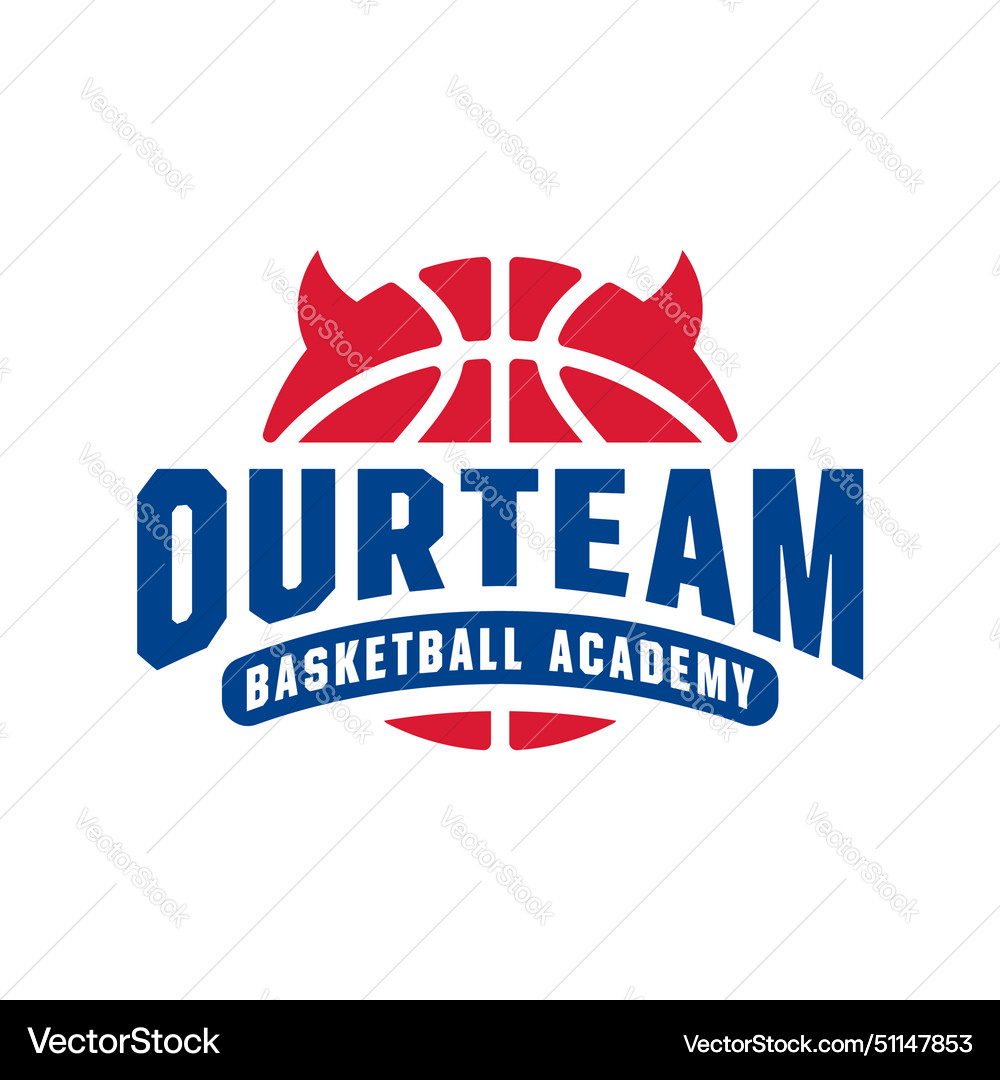 Devil basketball logo design template Royalty Free Vector