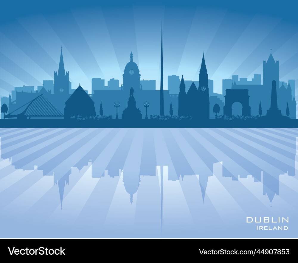 Dublin City Skyline Silhouette Royalty Free Vector Image