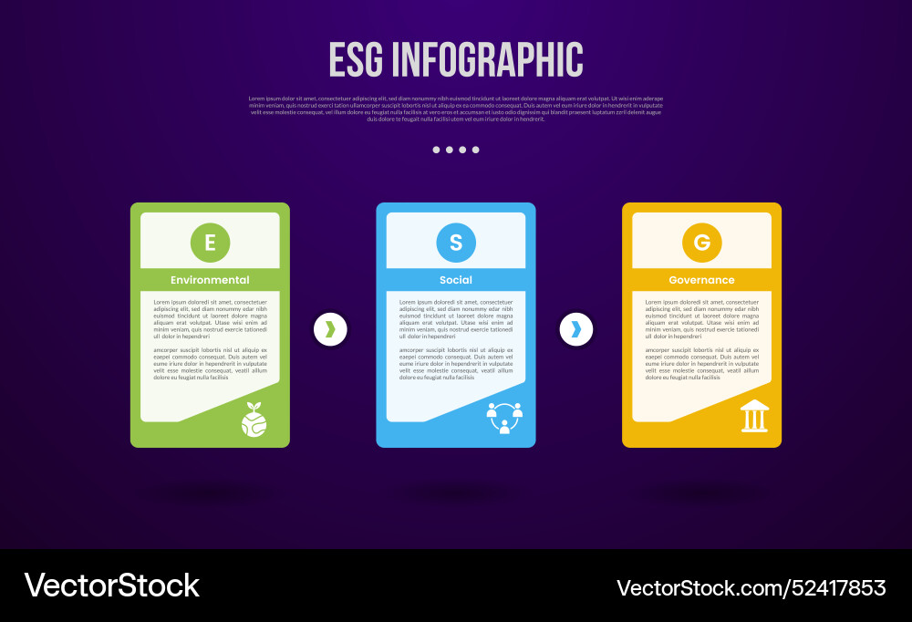 Esg infographic template with big table box Vector Image