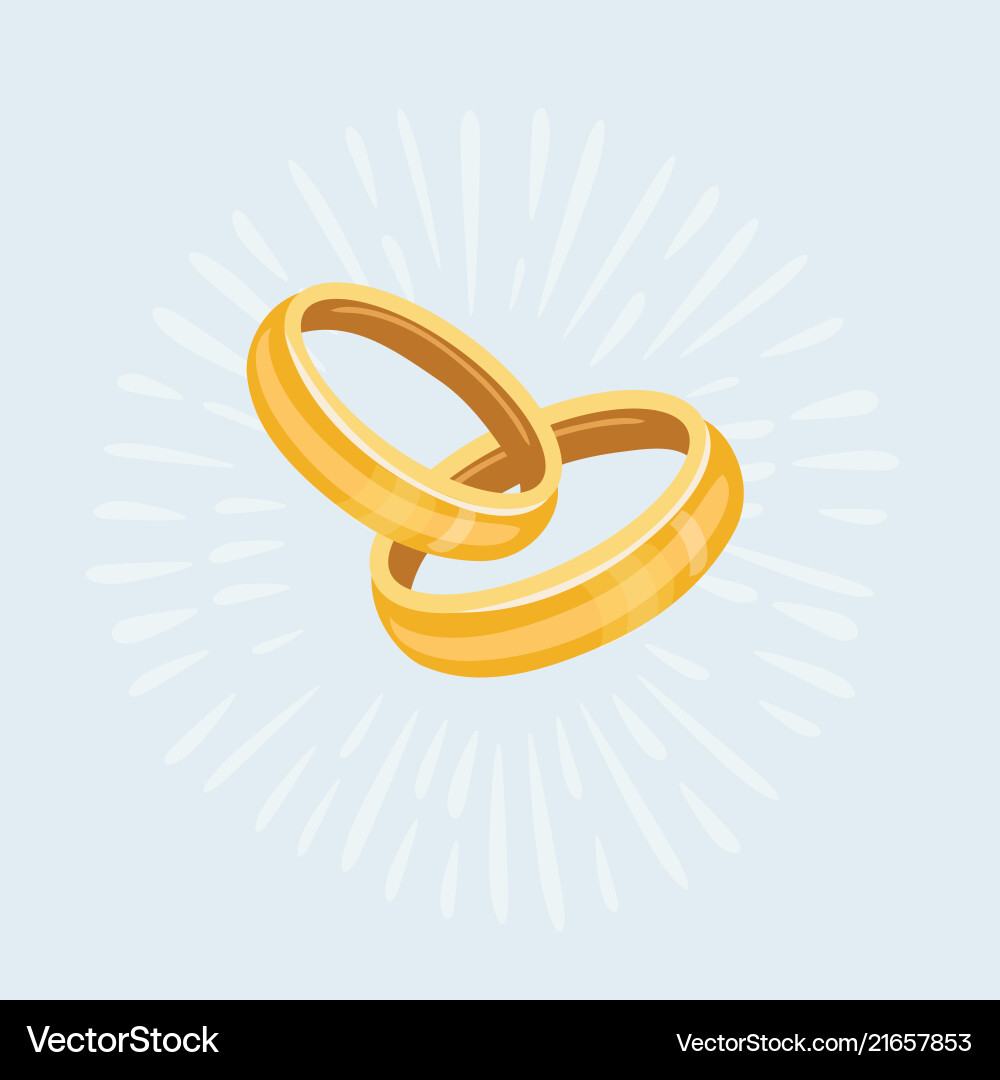 Gold wedding rings isolated Royalty Free Vector Image