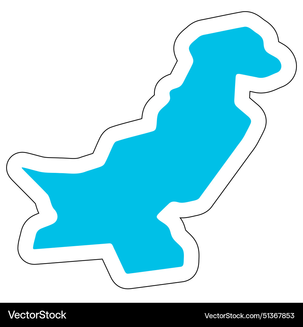 Pakistan country map sticker Royalty Free Vector Image