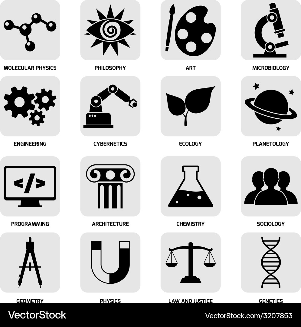 Science Icons - Diverse Categories Royalty Free Vector Image