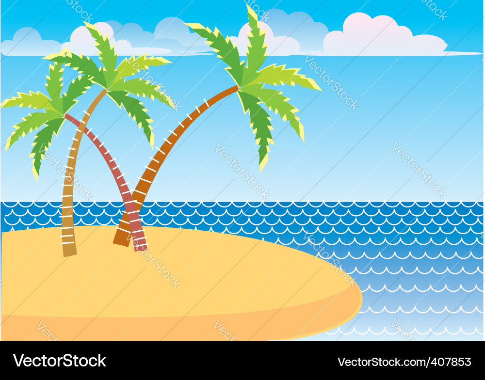 Sea island Royalty Free Vector Image - VectorStock