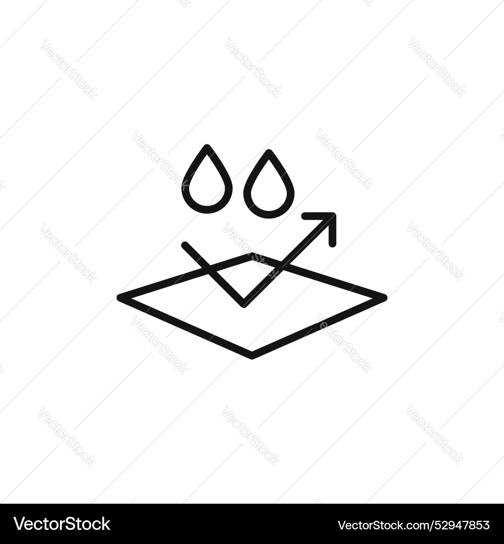 Water repellent surface icon symbol on white Vector Image