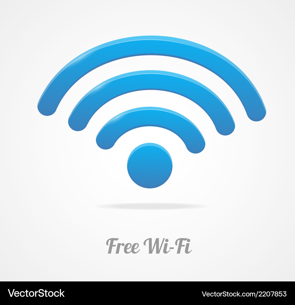 Wireless network symbol wifi icon Royalty Free Vector Image