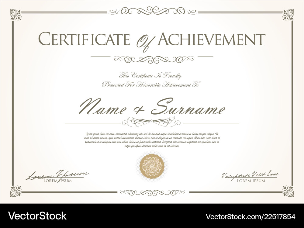 Certificate or diploma retro vintage design 3 Vector Image