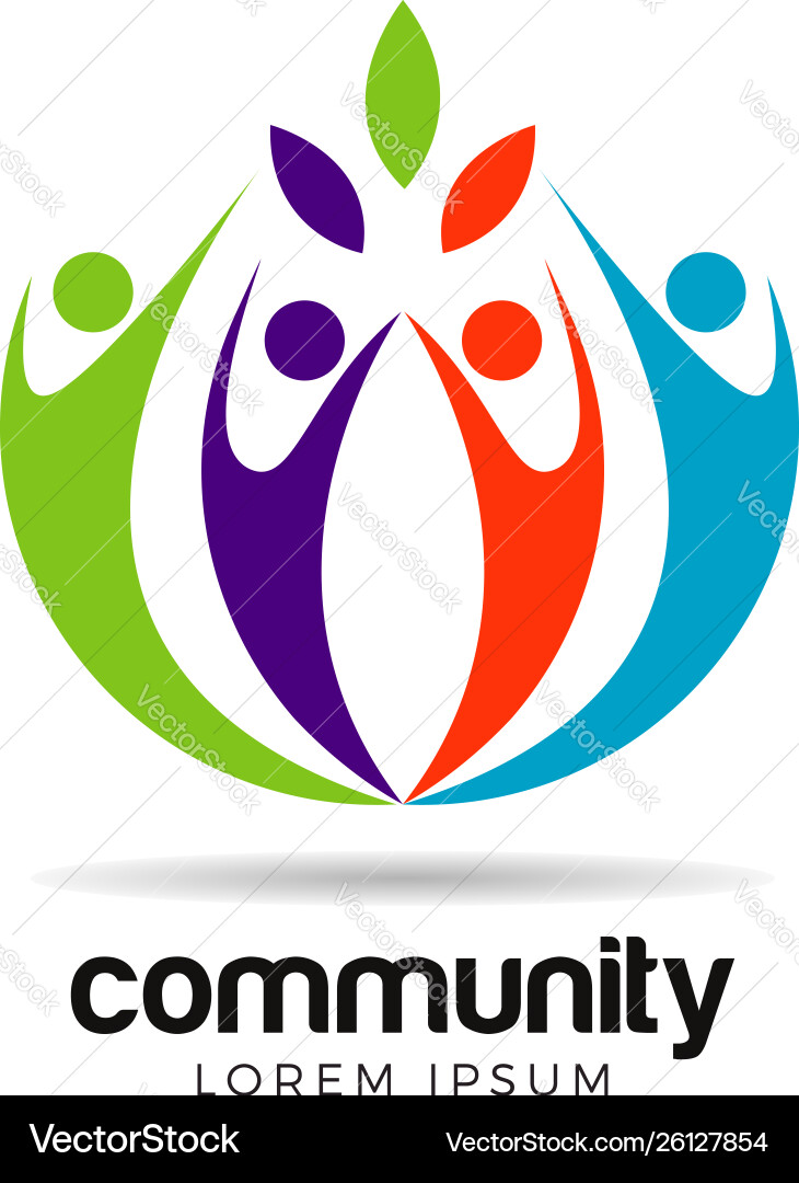 Colorful community logo symbol Royalty Free Vector Image