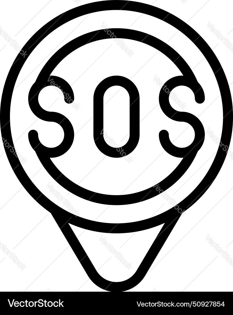 Emergency request location icon outline Royalty Free Vector