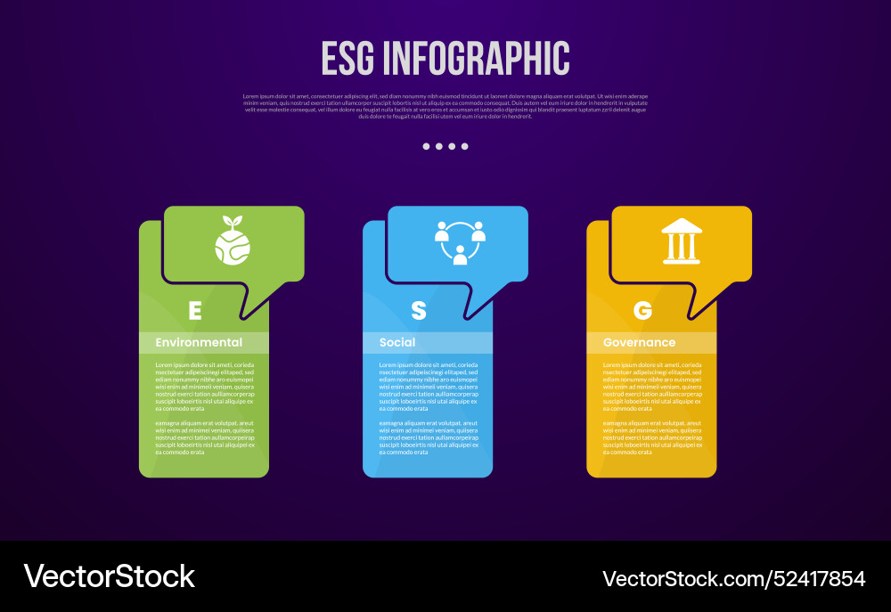 Esg infographic template with big table box Vector Image