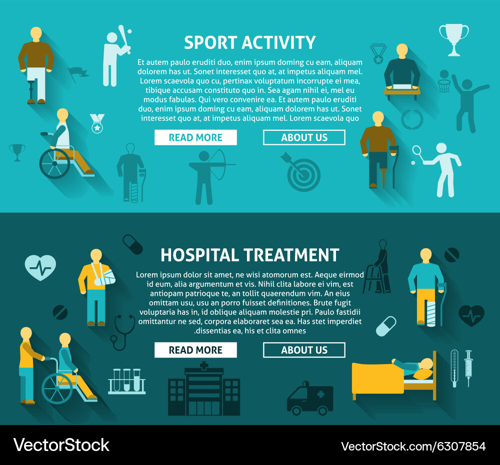 Flat color disabled horizontal banner ad Vector Image