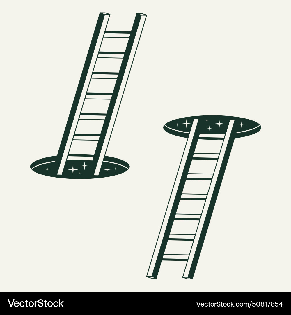 Geometric monochrome stairs minimal abstract Vector Image