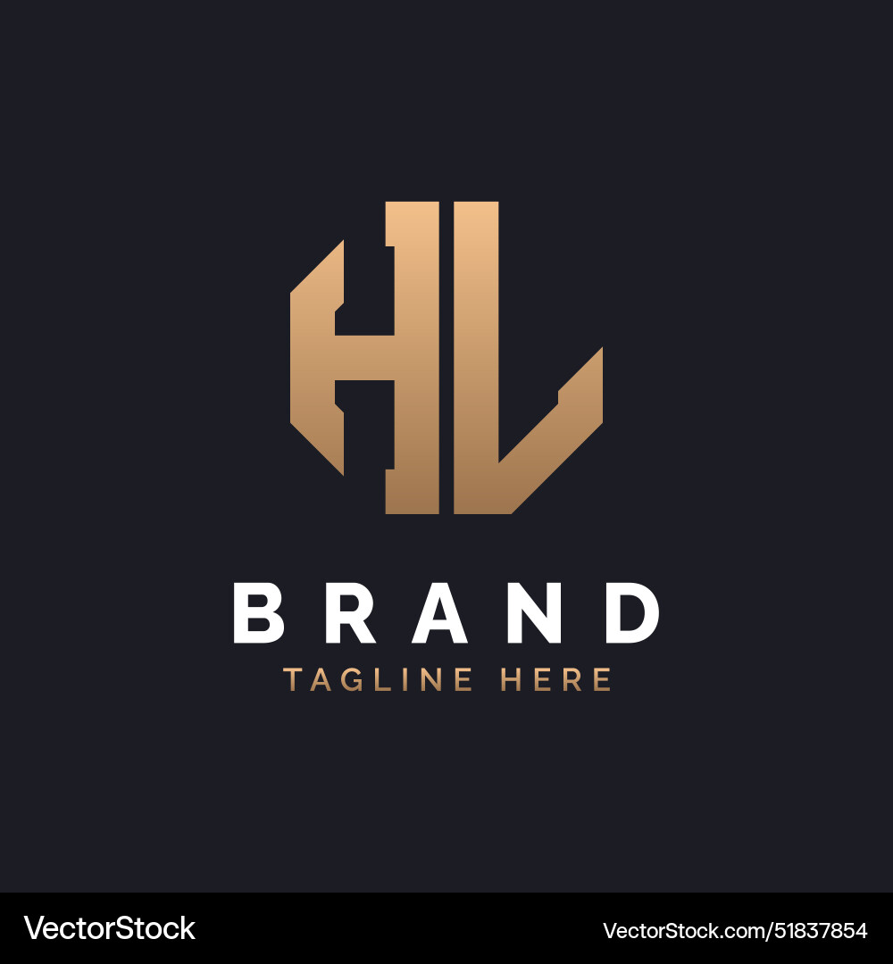 Hl logo design modern minimal elegant and luxury Vector Image