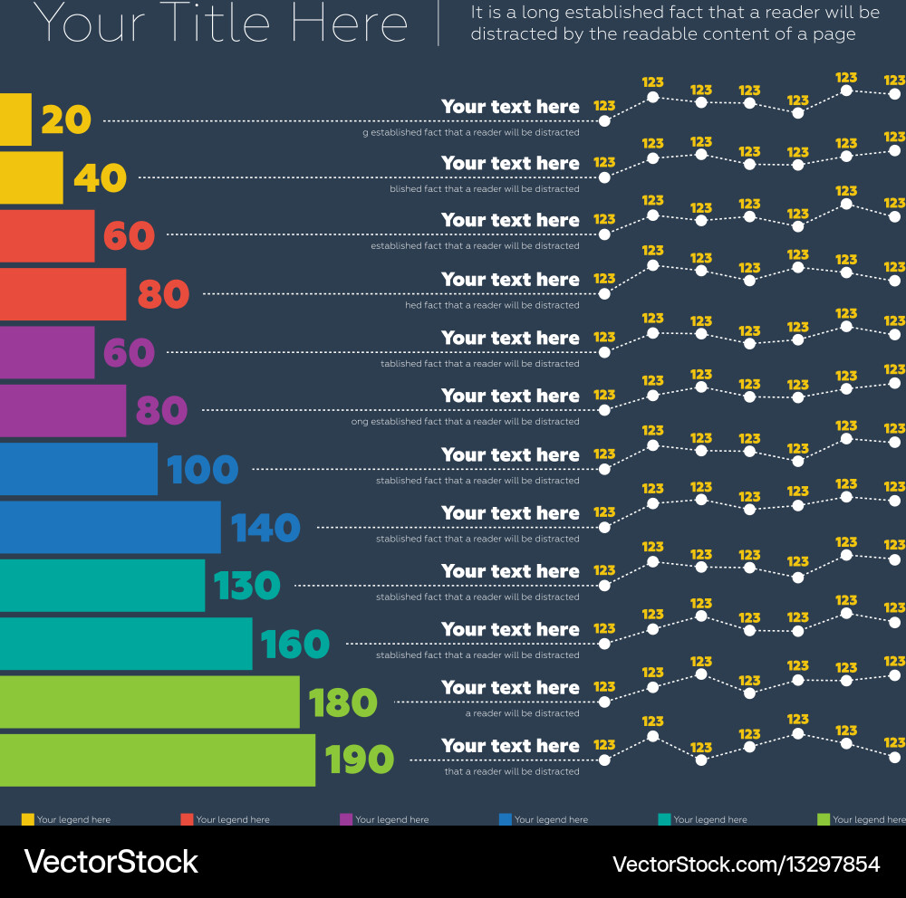 Horizontal color line diagrams Royalty Free Vector Image