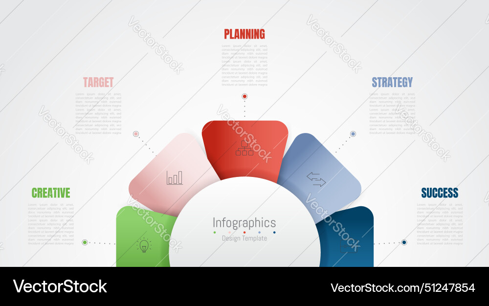 Infographic 5 options design elements Royalty Free Vector