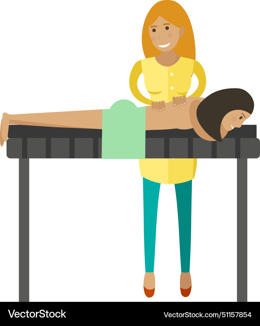 Masseur giving client full body massage Royalty Free Vector