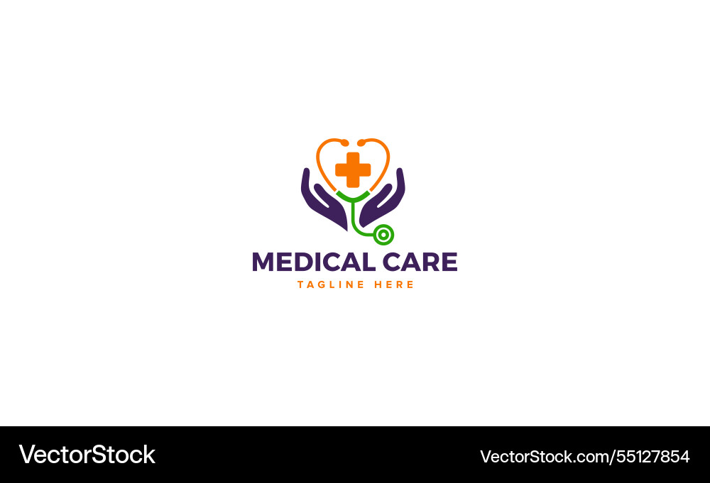 Medical care logo design template Royalty Free Vector Image