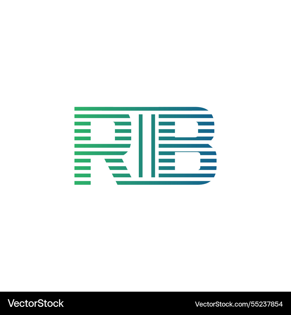 Modern rib logo design letter minimalist Vector Image