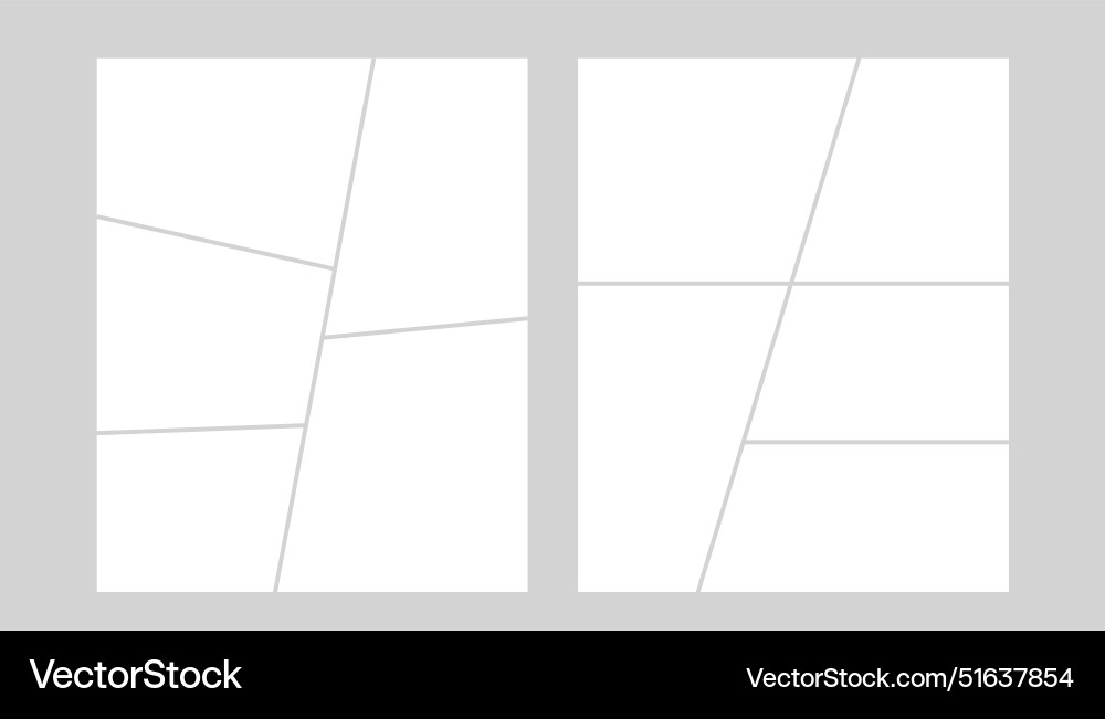 Photo grid collage frames template moodboad Vector Image