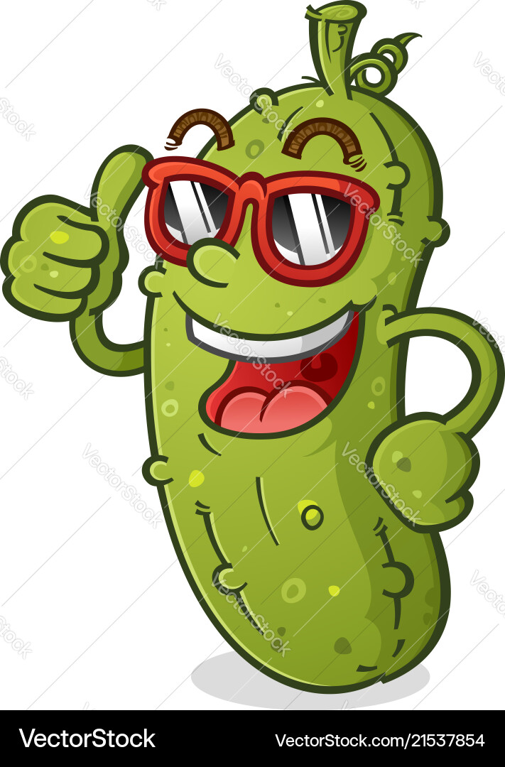 Pickle cartoon character with attitude Royalty Free Vector