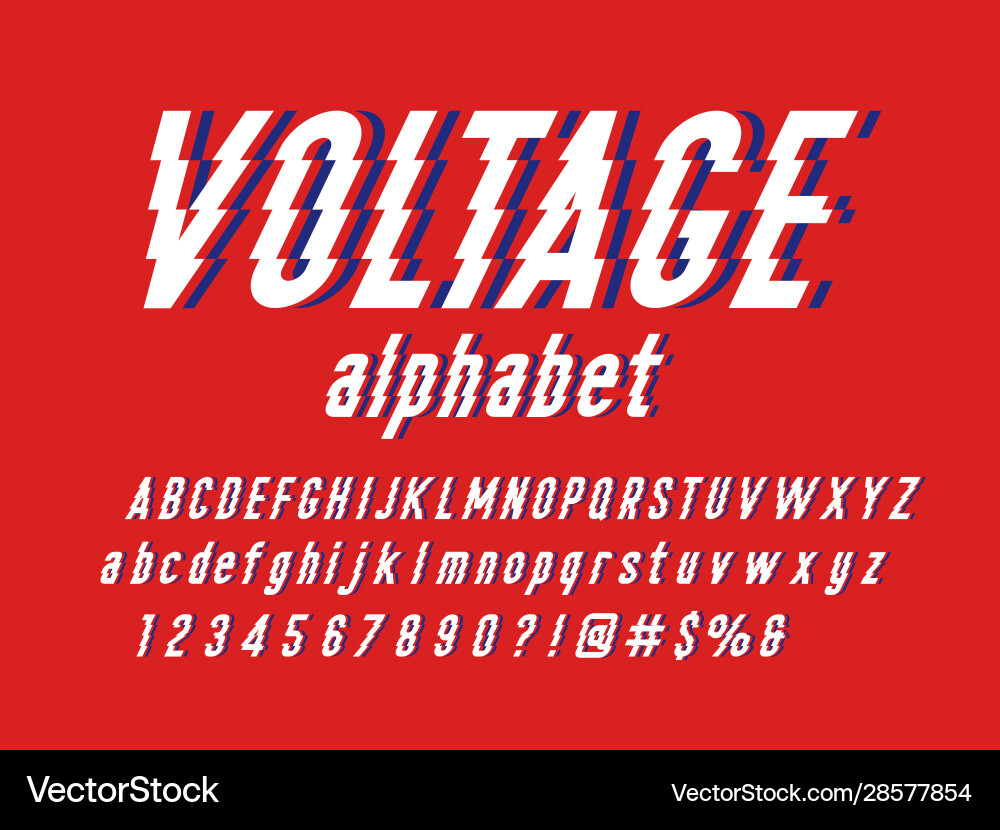 Voltage font Royalty Free Vector Image - VectorStock