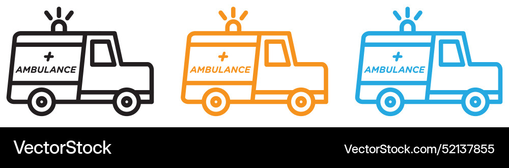 Ambulance logo set collection for web app ui Vector Image