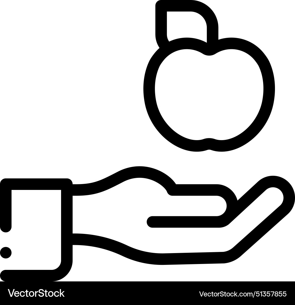 Apple icon thin linear style design isolated Vector Image