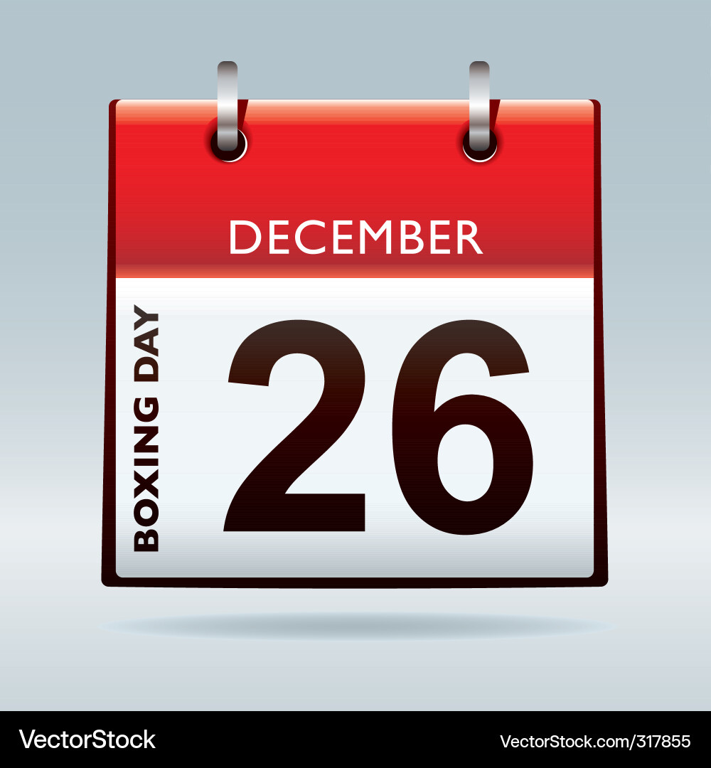 Boxing day calendar Royalty Free Vector Image - VectorStock